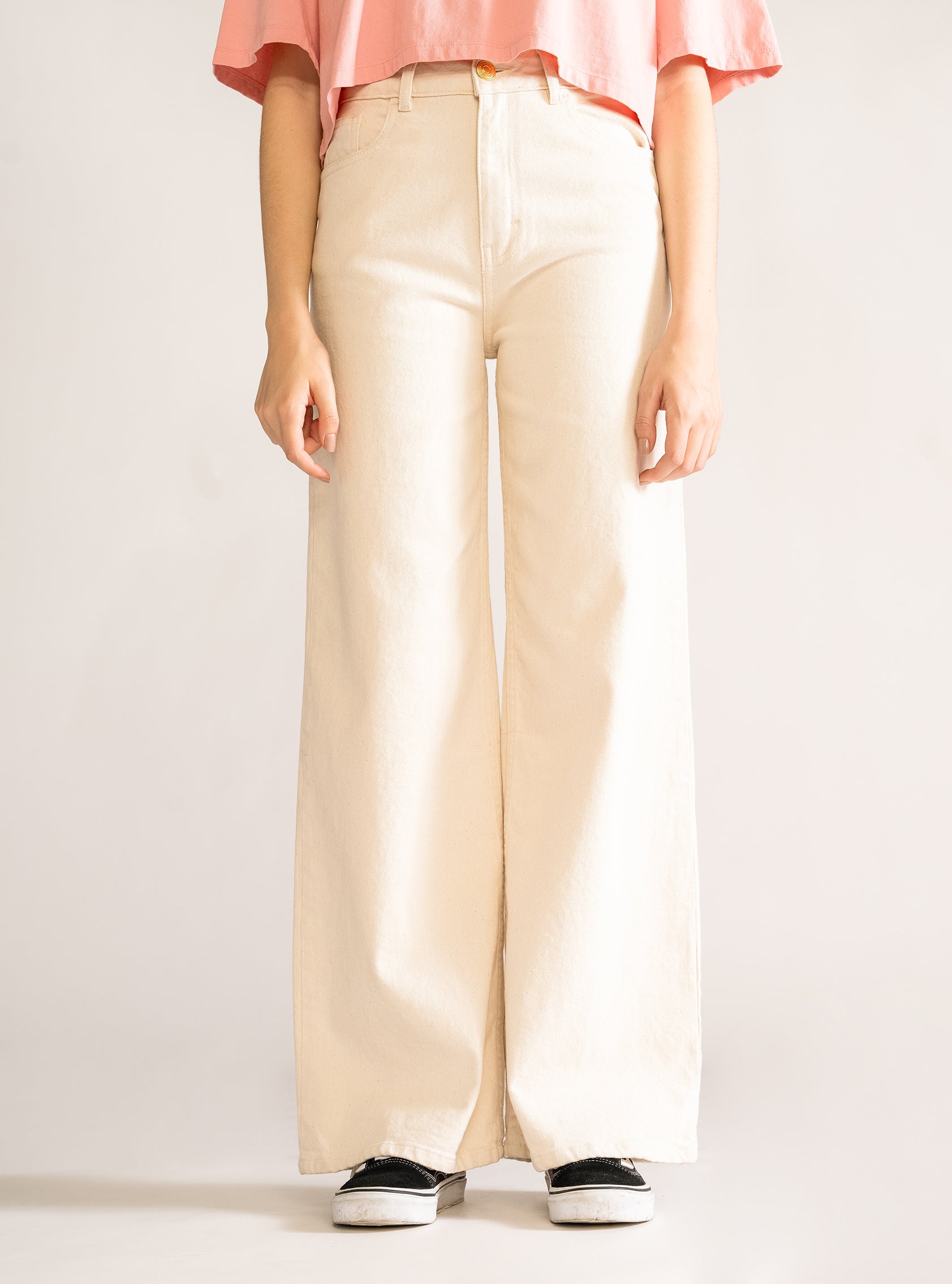 Let's Go Wide Leg Jeans, Crudo