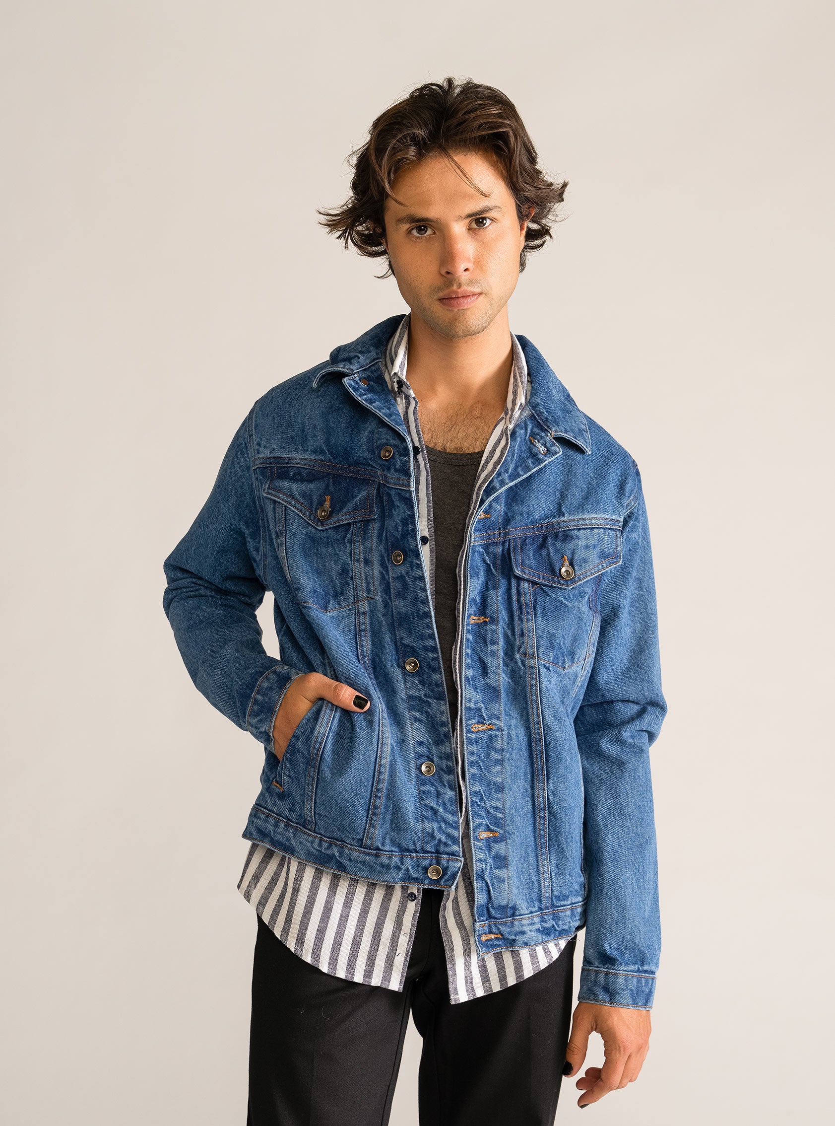 Classic Denim Jacket, Azul Claro
