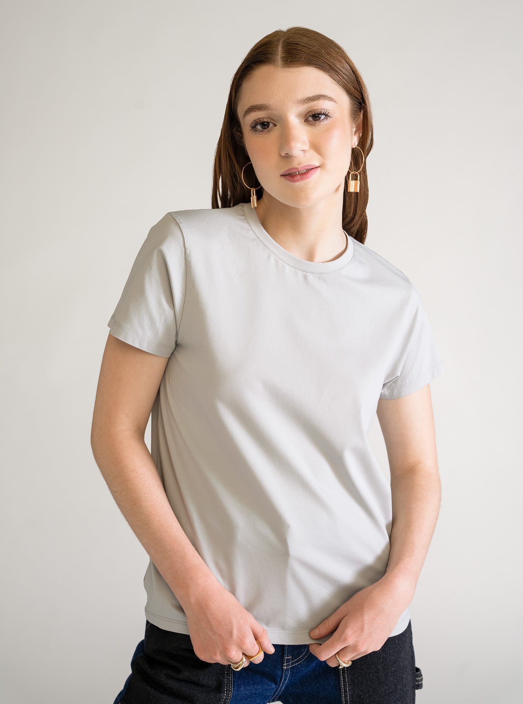 Basic Premium Tee, Gris Claro